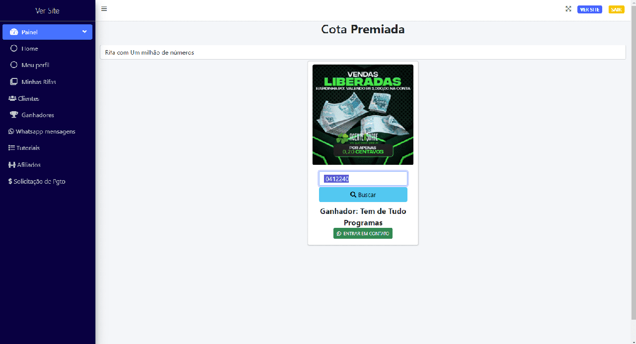Script de Rifas com baixa automática website completo para sorteios